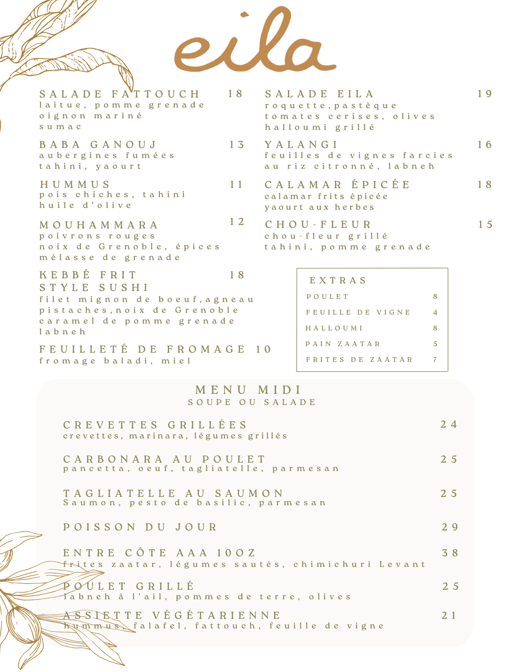 MENU – Eila Bistro Moderne